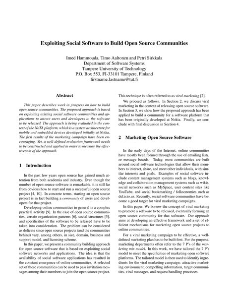 pdf exploiting social software to build open source communities