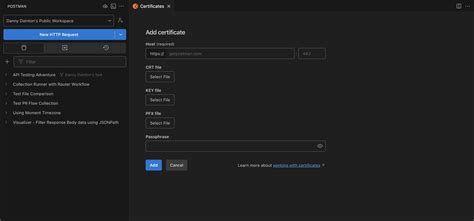 Add Client Certs In Vs Code Postman Plugin Help Hub Postman Community
