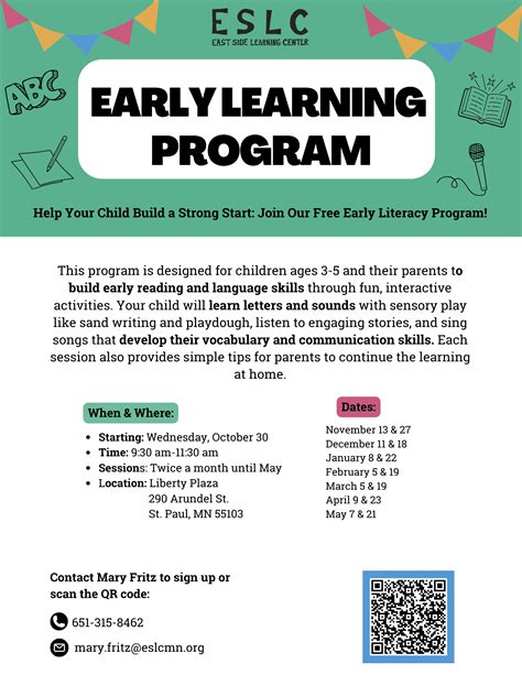 Early Learning Program What We Do East Side Learning Center
