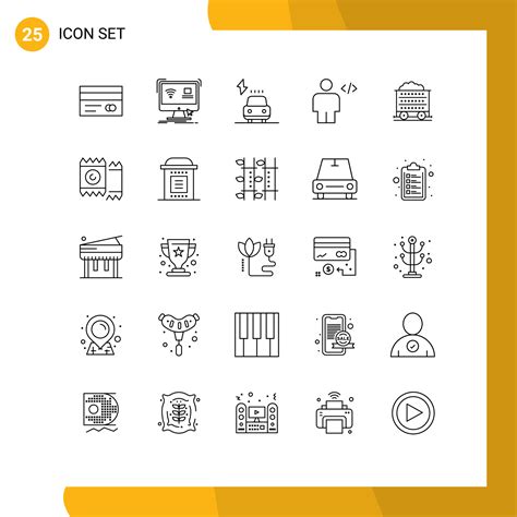 25 User Interface Line Pack Of Modern Signs And Symbols Of Markup Code Smart Body Power Editable