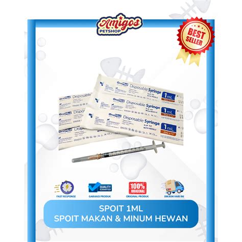 Jual Spoit 1ml Spoit Makan Dan Minum Hewan Spoit Nipple Spoit Dot