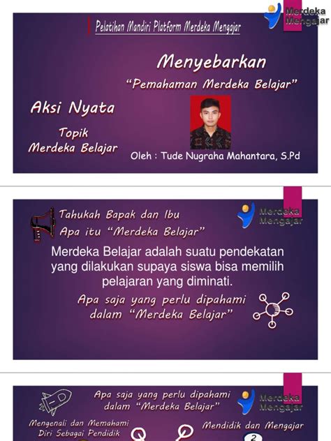 Aksi Nyata Topik Merdeka Belajar Menyebarkan Pemahaman Merdeka
