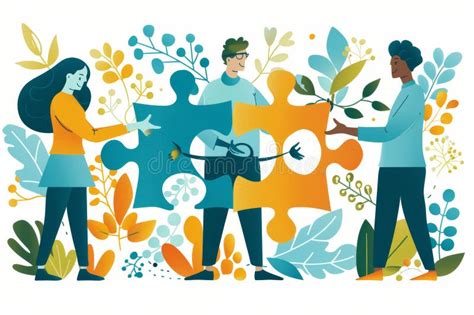 Businessman And Woman Collaborate To Solve Puzzles And Tackle