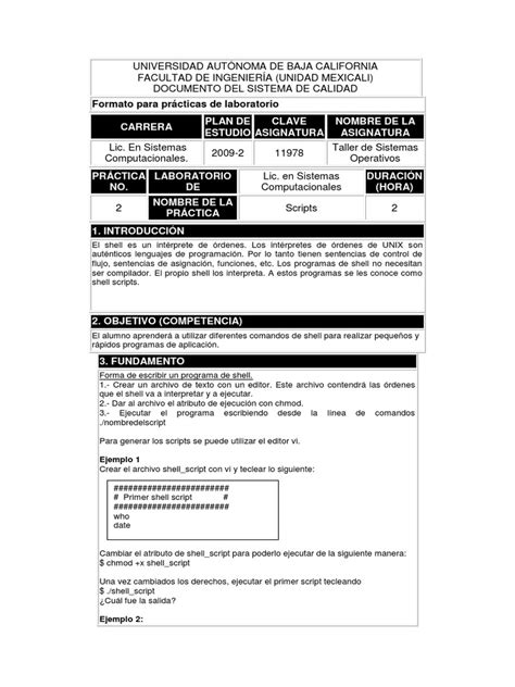 practica 2 scripts pdf interfaz de línea de comando programa de