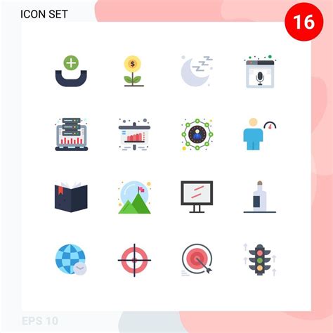 16 Thematic Vector Flat Colors And Editable Symbols Of Graph Web
