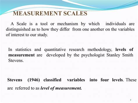 Measurement Scales In Research Pptx