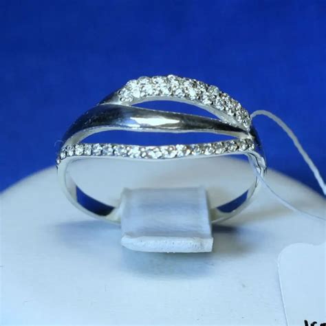 Срібна каблучка Подвійна Доріжка з фіанітами кс 1253 купити в Харкові Україні Ціна в Світ Срібла