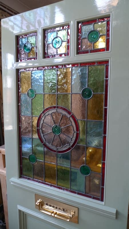 Three Over One Panel Stained Glass Front Door Stained Glass Doors Company