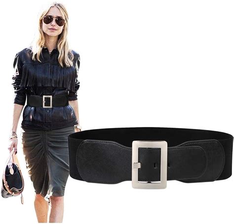 Belts Womens Retro Belt Stretch Elastic Wide Waist Ladies Dress