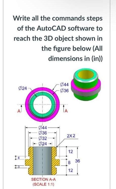 Solved Write All The Commands Steps Of The Autocad Software