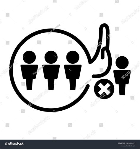 Exclude Silhouette Icon Excluded Fellow Vector Stock Vector Royalty