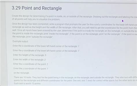 Solved Point And Rectangle Create The Design For Chegg