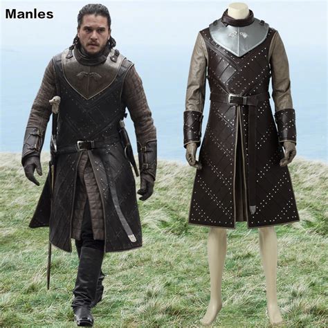 Game Of Thrones Season 7 Costume Jon Snow Cosplay Outfit Halloween