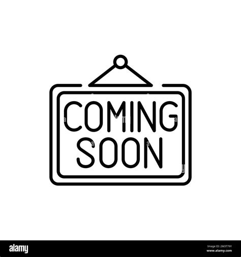 Coming Soon Color Line Icon Website Banner Download Process System Update Stock Vector Image
