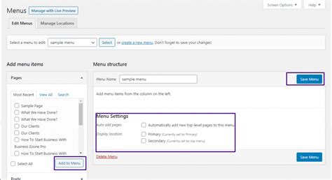 How To Create And Edit Navigation Menu Prosys Themes Documentations