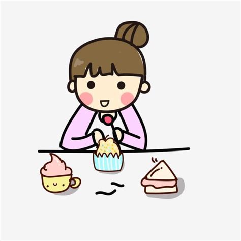รูปสาวการ์ตูนน่ารักกินขนม Png สาวการ์ตูนน่ารัก สาว Maruko ขนมขบ