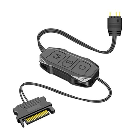 Argb Mini Controller With Lengthen Cable Wide Compatibility 5v 3 Pin To Sata Power Supply Rgb