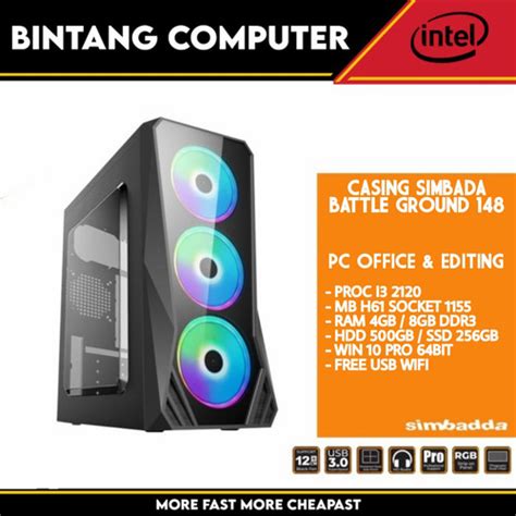Jual Packet Pc Core I3 Intel Socket 1155 For Office N Editing 8gb