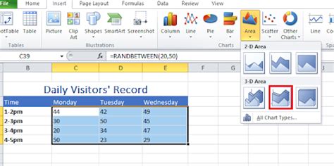 Types Of Area Chart Graph Excel Tutorial