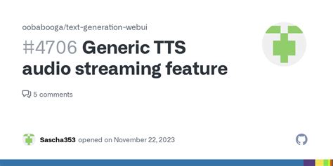 Generic Tts Audio Streaming Feature · Issue 4706 · Oobaboogatext