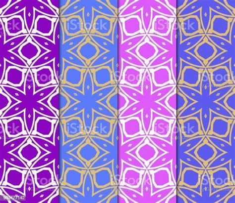 밝은 원활한 패턴 배경 세트입니다 벡터 일러스트입니다 추상적인 기하학적 프레임입니다 세련 된 장식 장식 0명에 대한 스톡 벡터 아트 및 기타 이미지 Istock