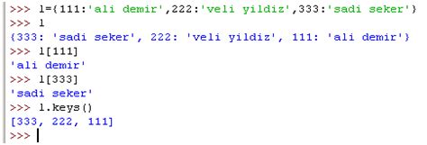 Python Ile Listeler Ve S Zl Kler Dictionary Bilgisayar Kavramlar