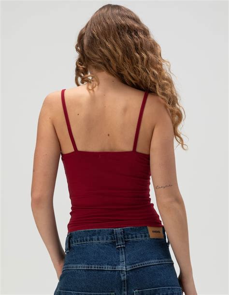 Tillys Lace Trim Womens Cami Red Tillys