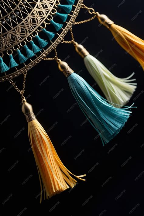 Premium Photo A Collection Of Colorful Tassels Hanging From A String