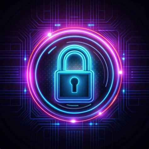 Abstract Neon Security Lock Screen Icon Animation Premium Ai Generated Image