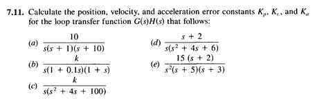 solved ܕ 7 11 calculate the position velocity and