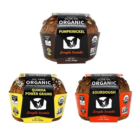 Simple Kneads Gluten Free Bread Savory Variety 3 Pack