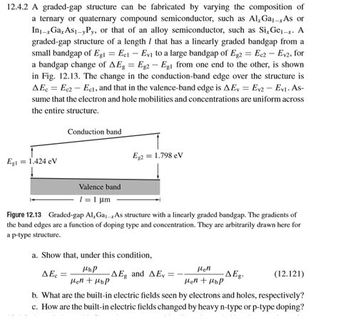 Solved 242 A Graded Gap Structure Can Be Fabricated By
