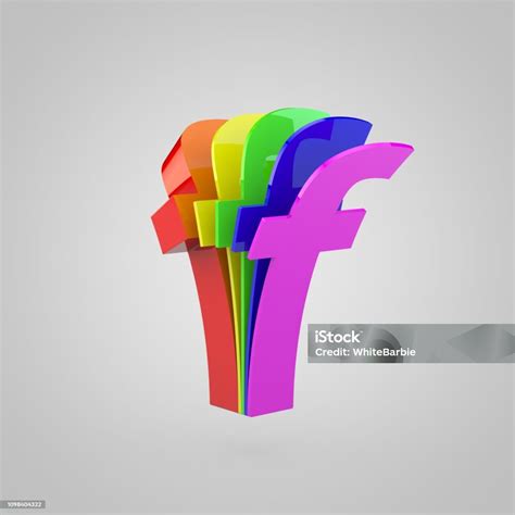 Huruf 3d Huruf F Huruf Kecil 3d Membuat Font Pelangi Cutaway Warna