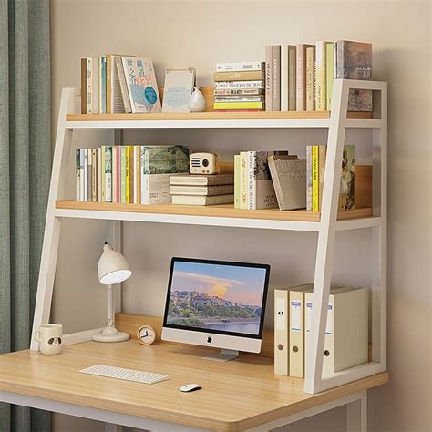 Desk Shelf Stand 2 Tier Industrial Ladder Desktop Bookshelf Desktop