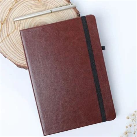 Glue Bound Leather Cover Laser Art Personalized Red Diary Size A5 At