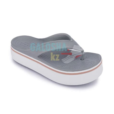 Женские серые шлепанцы CROCS Crocband Platform Flip