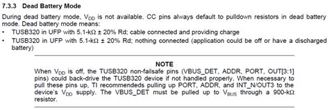 TUSB320HAI About Dead Battery Mode Interface Forum Interface TI E2E Support Forums