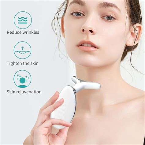 Neck Face Beauty Device 3 Colors Led Photon Therapy Skin Tighten Reduce