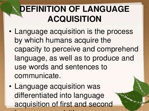 Language Acquisition