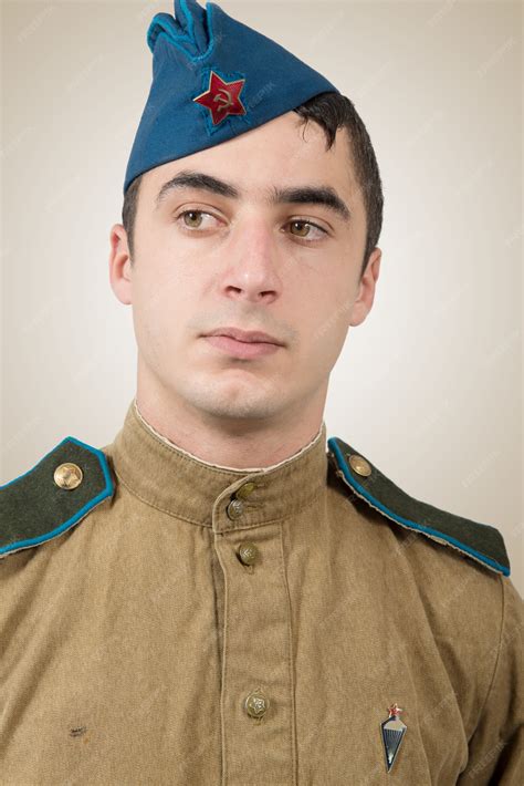 Premium Photo Portrait Of A Young Soviet Soldier Ww2