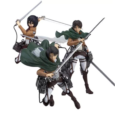 Attack On Titan Eren Yeager Levi And Mikasa Ackerman Snk Anime Action