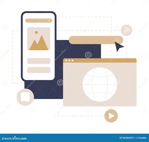 Internet Cloud Computing In Flat Vector Illustration Symbolizing Cloud