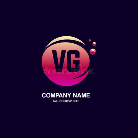 Vg Initial Logo With Colorful Circle Template Vector Stock Illustration