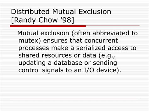 Ppt Distributed Mutual Exclusion Powerpoint Presentation Free Download Id753825
