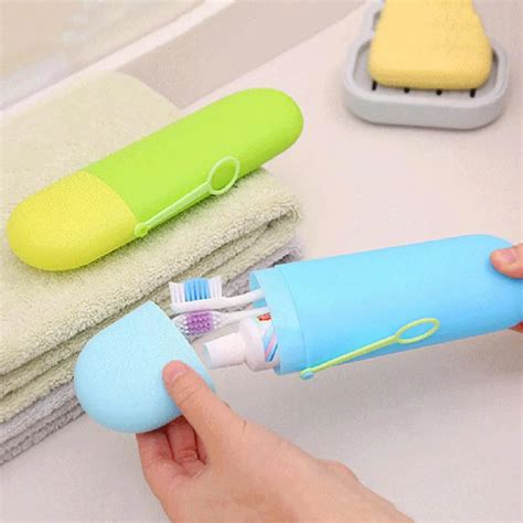 1pc Portable Travel Toothbrush Case New Trendy Toothpaste Toothbrush