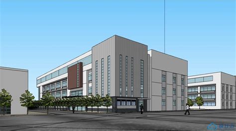 Sketchup多层办公楼现代风风格学生设计资料su模型草图大师 Sketchup建筑景观室内模型 筑图 建筑景观素材lumion模型方案