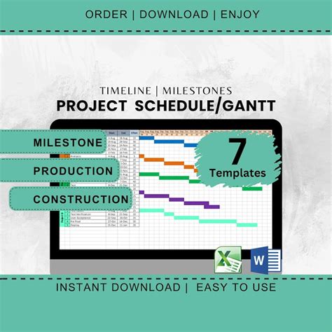 Gantt Chart Template Project Tracker Excel Project Timeline Gantt