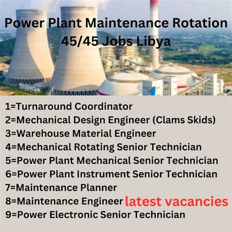 Power Plant Maintenance Rotation 4545 Jobs Libya