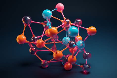Colorful Molecular Structure On Dark Background Stock Illustration Illustration Of Microscopic