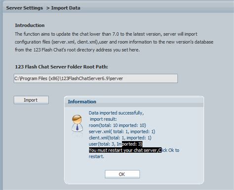 Import Data User Manual Of Flash Chat Server Software Version